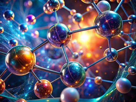 Dynamic Molecular Structures Exploring Interconnected Glowing Spheres In A Cosmic Landscape