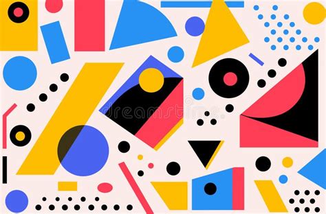Abstract Geometric Pattern Memphis Design Stock Vector Illustration