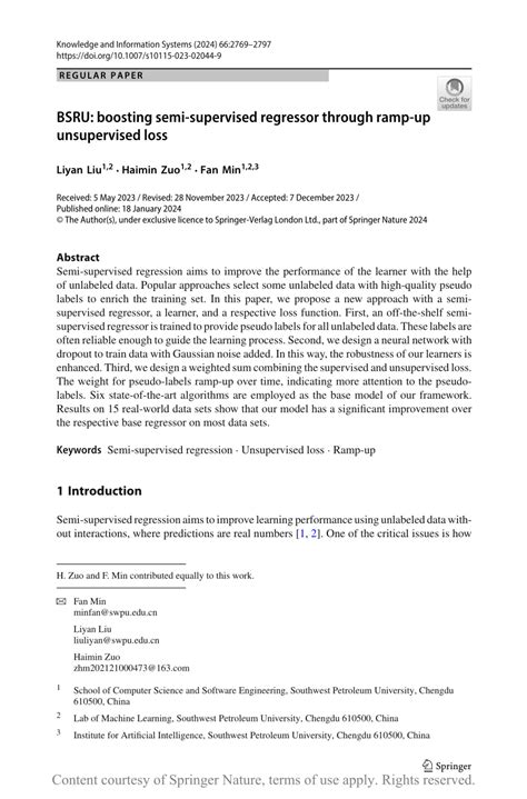Bsru Boosting Semi Supervised Regressor Through Ramp Up Unsupervised