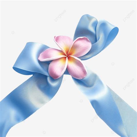 꽃이 달린 블루 리본 로얄 블루 분홍색 더스티 핑크 Png 일러스트 및 이미지 에 대한 무료 다운로드 Pngtree