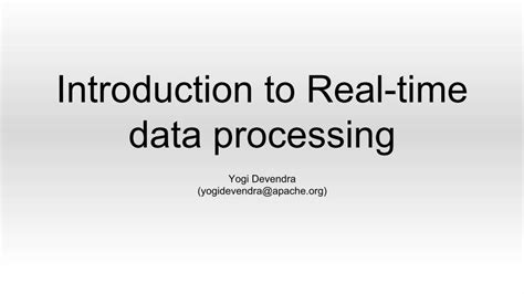 PDF Introduction To Real Time Data Processing Batch Processing Is Designed For Data At Rest