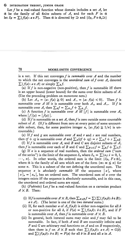 real analysis the convergence of unordered sum on product sets