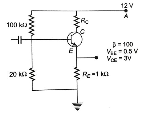 in the circuit shown in figure find the value of rc