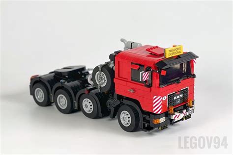 Man F2000 8x4 Truck In Red And Black Color