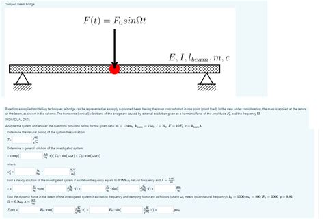 Solved Damped Beam Bridge Of The Beam As Shown In The