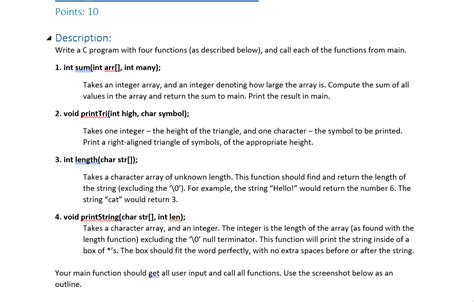 Solved Description Write A C Program With Four Functions Chegg