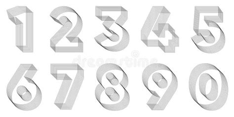 Perspective Numbers Outline Stock Illustrations 34 Perspective Numbers Outline Stock