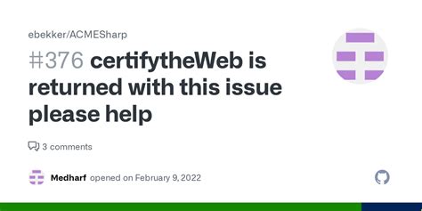 certifytheweb is returned with this issue please help · issue 376