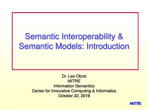 Ppt Semantic Interoperability And Semantic Models Introduction Powerpoint Presentation Id462076