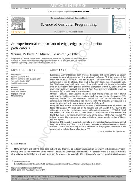 Pdf An Experimental Comparison Of Edge Edge Pair And Prime Path