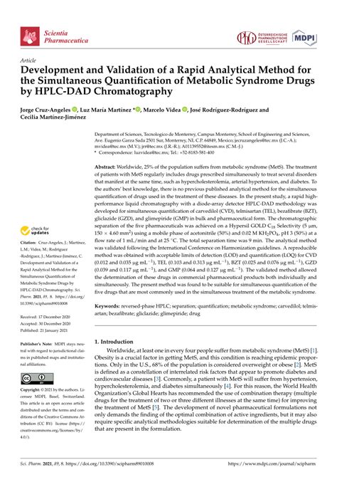 Pdf Development And Validation Of A Rapid Analytical Method For The Simultaneous