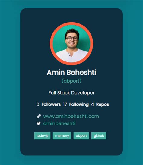 Get Github User Profiles Public Information HTML CSS JavaScript