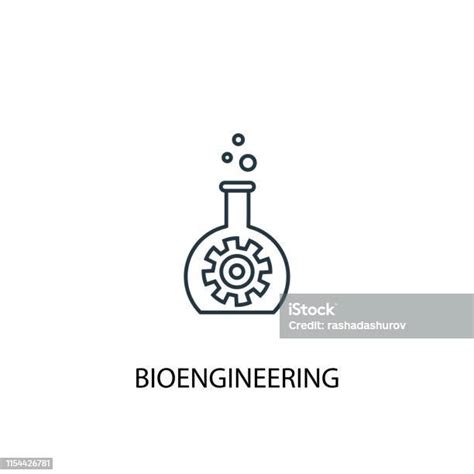 생명 공학 개념 라인 아이콘입니다 간단한 요소 그림입니다 생물 공학 개념 개요 기호 디자인입니다 웹 및 모바일 Uiux에 사용할