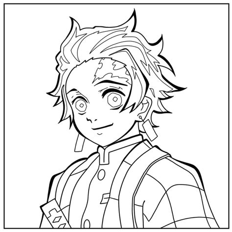 Tanjiro Kamado Demon Slayer Coloring Pages