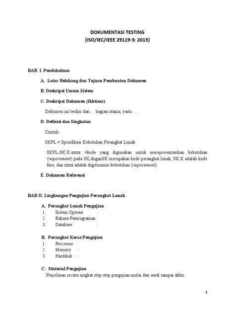 Templete Dokumen Testing Pdf