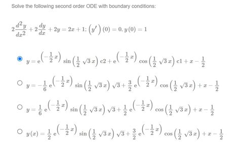 Solved Solve the following second order ODE with boundary | Chegg.com