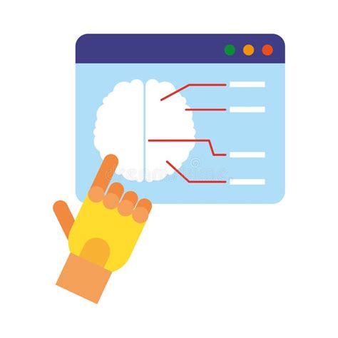 Hand Interacting With Brain Interface Stock Vector Illustration Of Vector Data 357613146