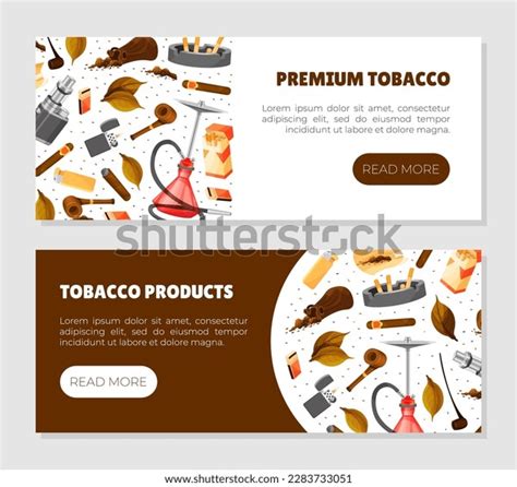 Tobacco Products Banner Design Cigar Smoking Stock Vector Royalty Free