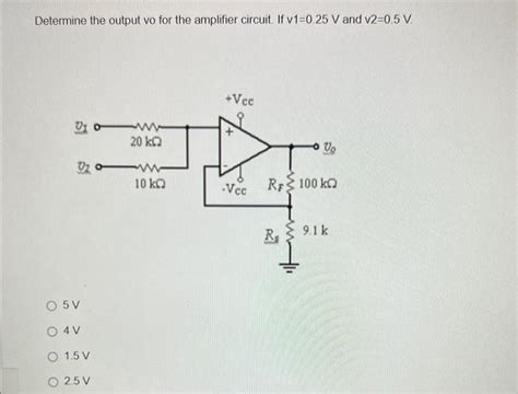 solved determine the output vo for the amplifier circuit if