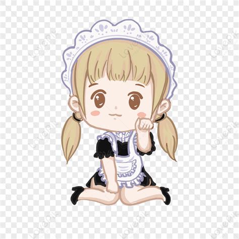Cute Girl Wearing A Maid Girls Comic Cute Style Free Png And Clipart Image For Free Download