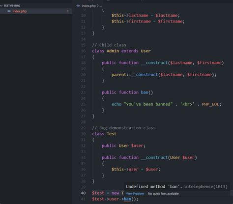 Undefined Method Bug With Inheritence Issue Bmewburn Vscode Intelephense GitHub