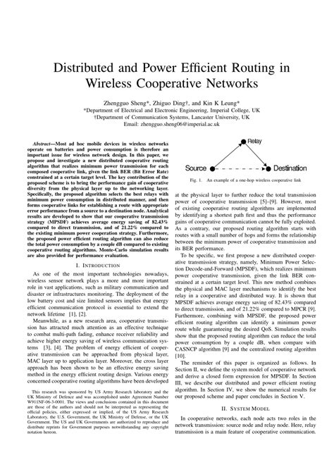 Pdf Distributed And Power Efficient Routing In Wireless Cooperative Networks