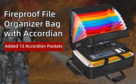 Waterproof A4 File Folder Organizer 12 Compartment Expanding Fireproof