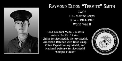 Chief Warrant Officer 4 Raymond Eldon Smith Mt Soledad Virtual Plaque