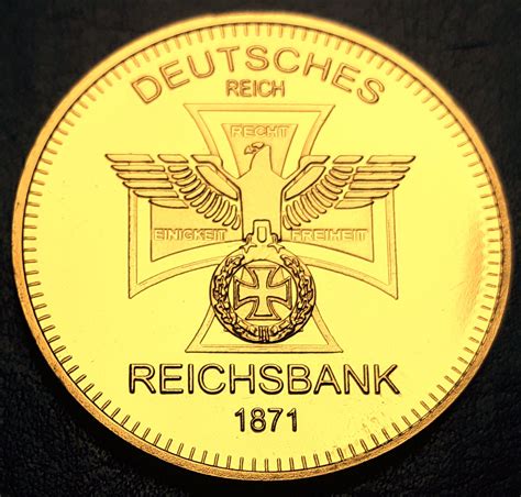 Niemcy Złota Moneta 1871deutsches Reichsbank 9991000 Gold Kopia