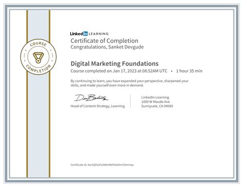 sanket devgude on linkedin certificate of completion