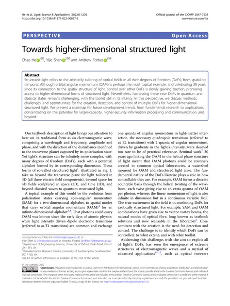Pdf Towards Higher Dimensional Structured Light