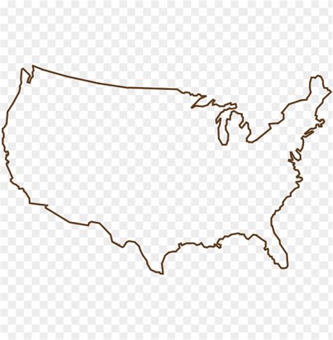 United States Outline Png Usa Map Outline Sv Png Image With