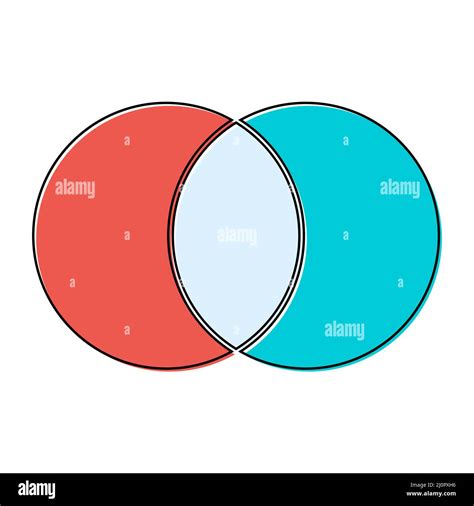Venn Diagram Maths Vector Negative Space Color Modern Icon Isolated