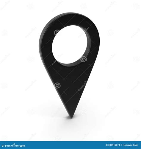 3d black map pointer location map icon stock illustration