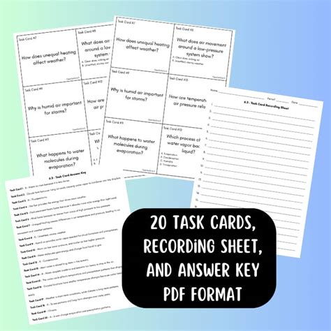Open Sci Ed 63 Task Cards Weather Climate And Water Cycle Review