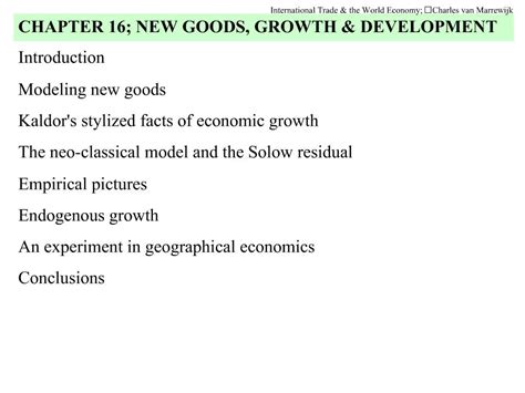 Ppt Introduction Modeling New Goods Kaldors Stylized Facts Of Economic Growth The Neo