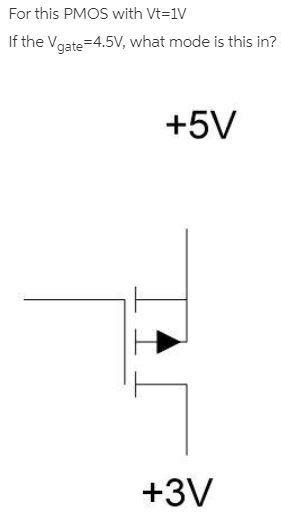 Solved What Mode Is The Pmos In A Linear B Saturation C