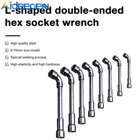 Aideepen L Type Wrench 8mm 16mm High Strength Metal L Type Pipe Perforation Elbow Wrench