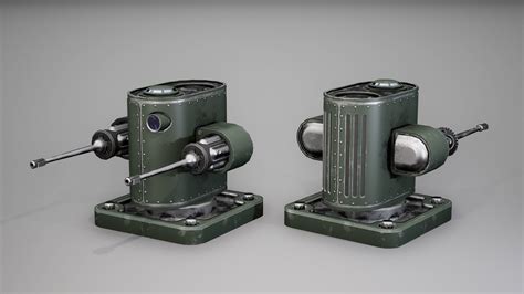 3d Model Modular Turret Vr Ar Low Poly Cgtrader