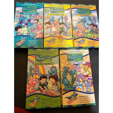 Sony Wonder Media Dragon Tales Vhs Lot Of 5 Keep On Trying Do The