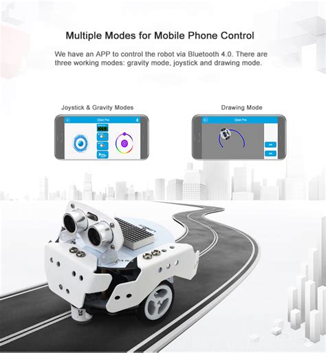 Programmable Robot Kit Smart Robot Car Unfinished For Scratch Compatible With Arduino Qbot Pro