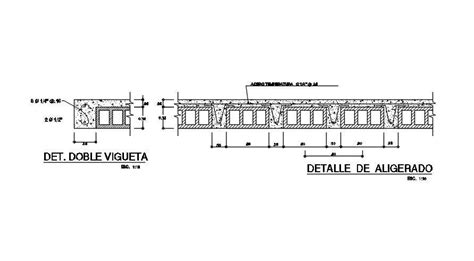 Det Double Joist And Lightened Slab Detail In Autocad 2d Drawing Cad File Dwg File Cadbull