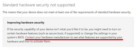 Standard Hardware Security Not Supported Microsoft Qanda