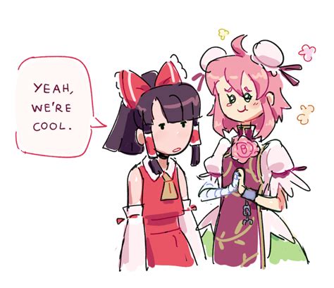 Hakurei Reimu And Ibaraki Kasen Touhou Drawn By Redinthesea Danbooru
