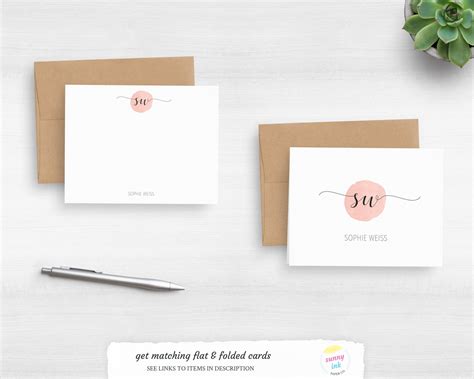 Personalized Monogram Notepad Delicate Script Monogram Etsy