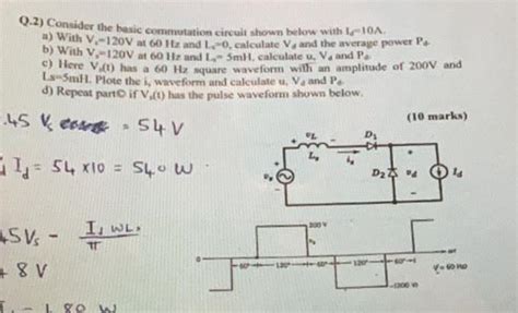 solved 0 2 consider the basic commutation circuit shown