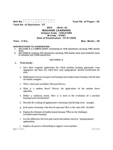 bca 6 sem machine learning 91697 jan 2023 pdf cluster analysis
