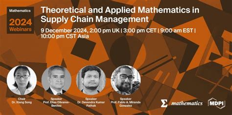 Mathematicswebinar Mdpiwebinar Supplychain Optimization