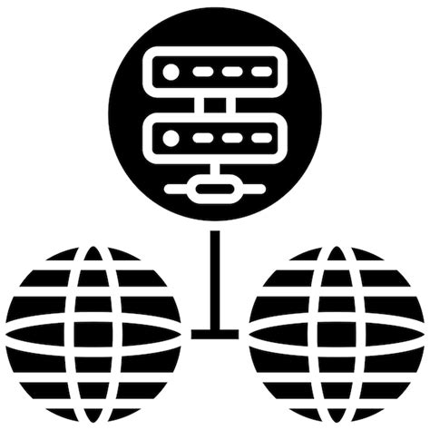 Premium Vector Network Server Glyph Solid Black Illustration