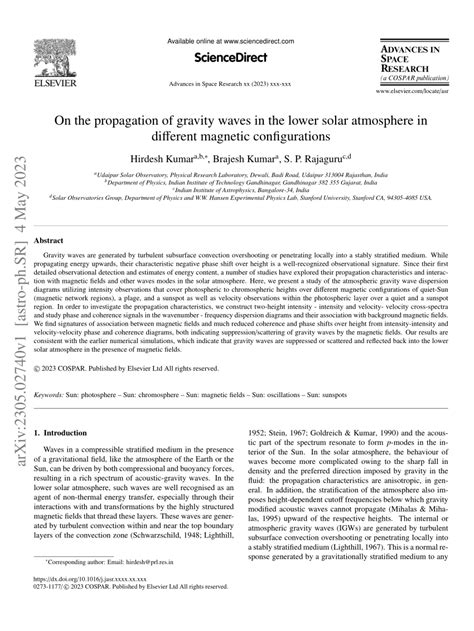 Pdf On The Propagation Of Gravity Waves In The Lower Solar Atmosphere In Different Magnetic
